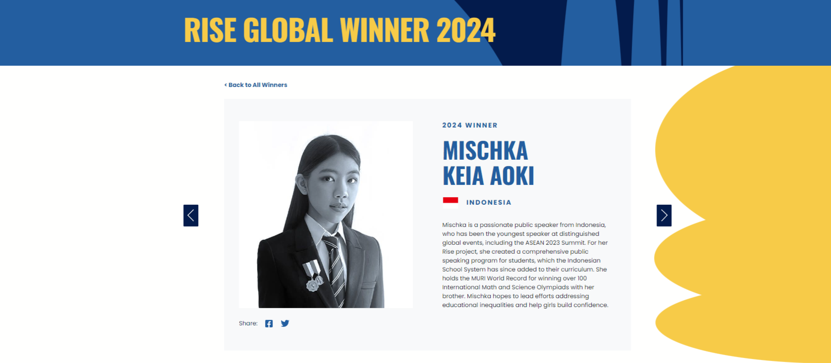 Mischka Aoki, Remaja Indonesia yang Mengukir Prestasi di Rise For The World 2024