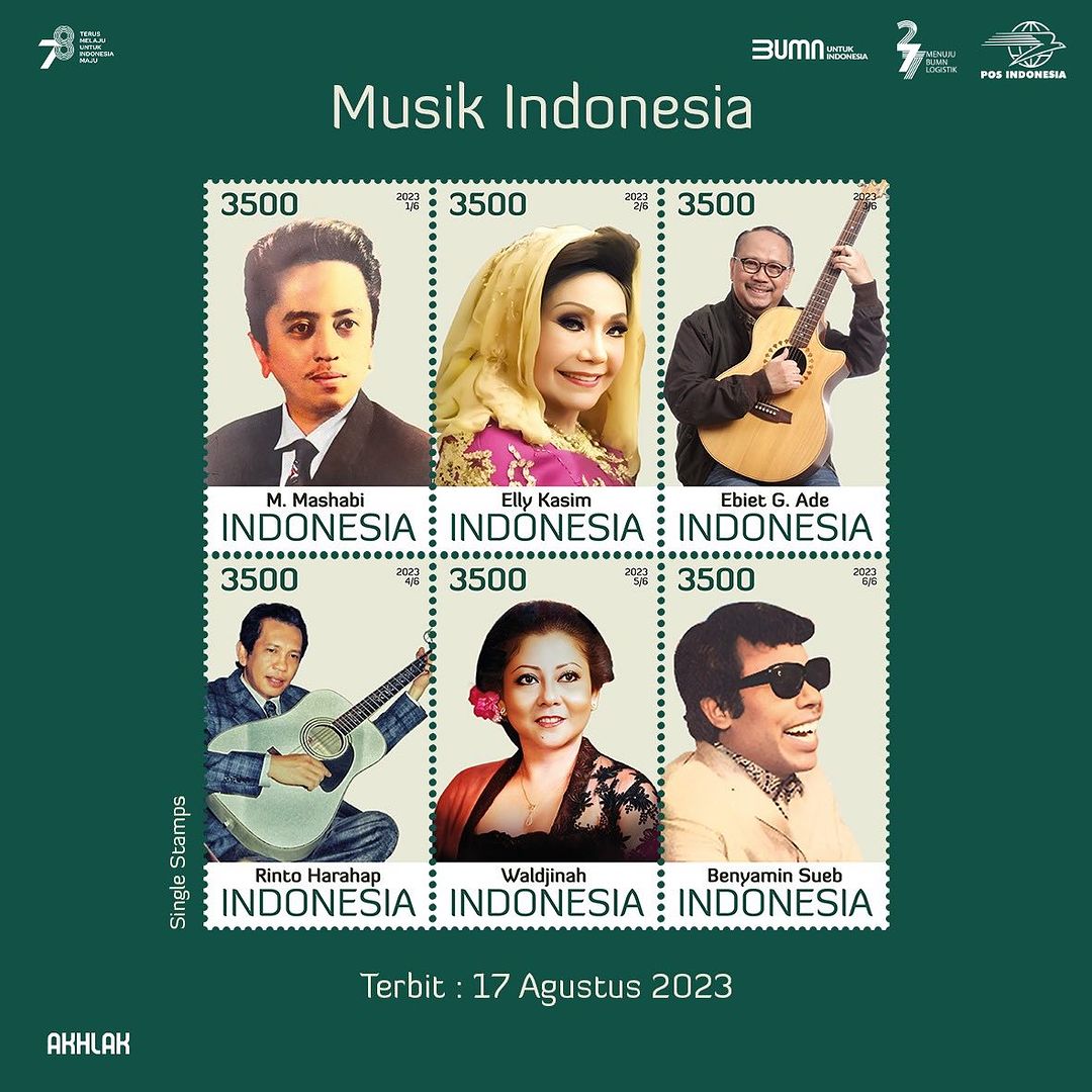 6 Musisi Legendaris dalam Prangko Edisi Spesial HUT ke-78 RI