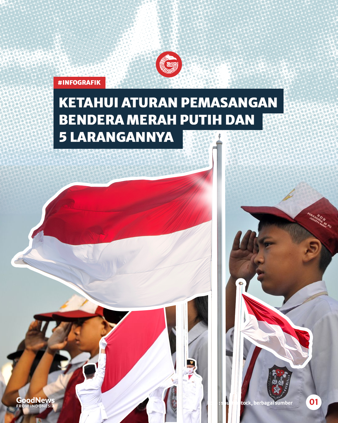 Ketahui Aturan Pemasangan Bendera Merah Putih dan 5 Larangannya