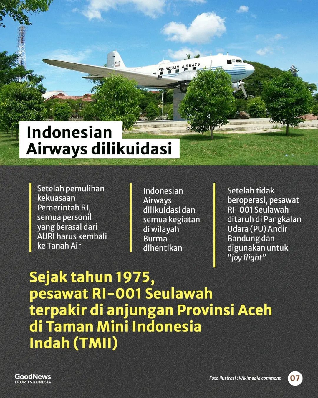 Indonesian Airways, Maskapai Pertama Tanah Air