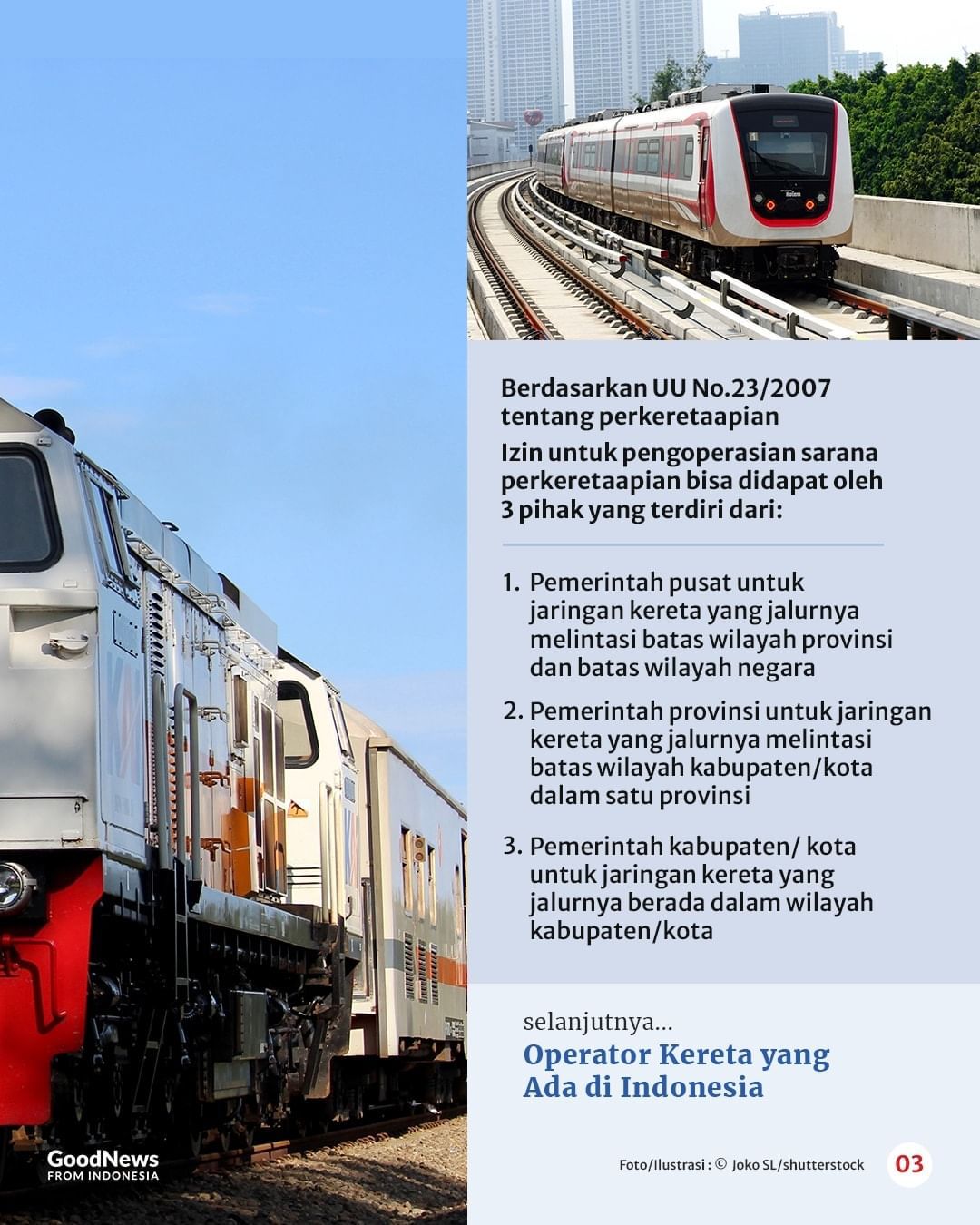 Ternyata Ada 6 Operator Kereta yang Beroperasi di Indonesia