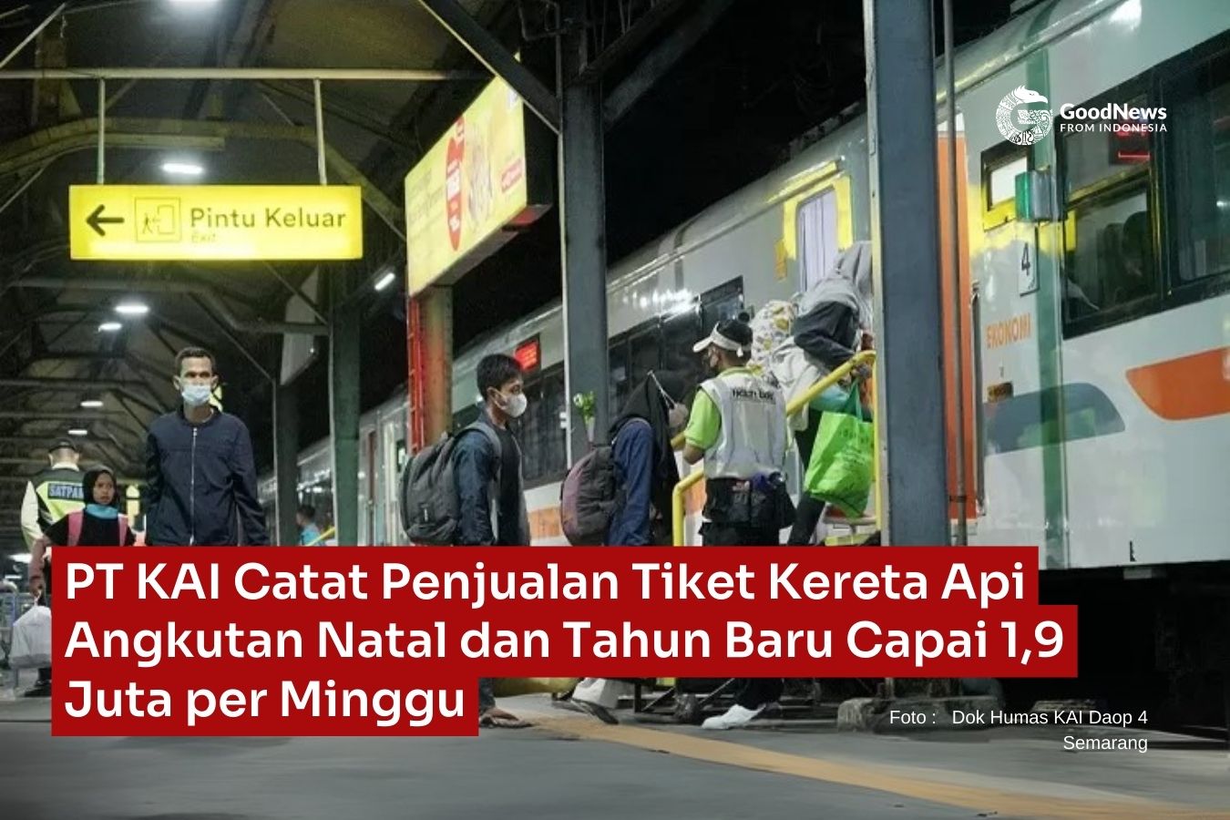 PT KAI Catat Penjualan Tiket Kereta Api Angkutan Natal dan Tahun Baru Capai 1,9 Juta per Minggu